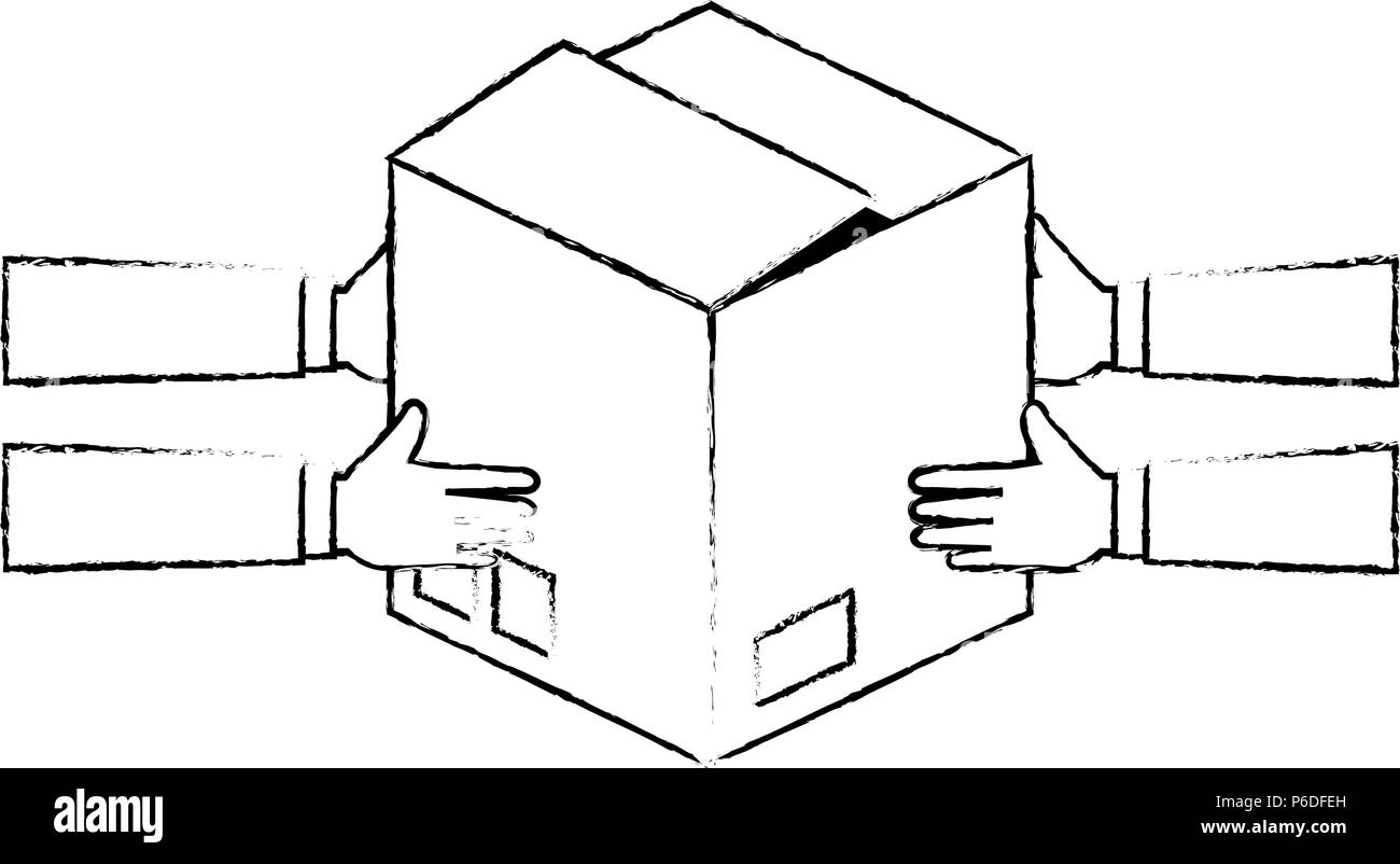 hands lifting box carton icon Stock Vector Image & Art - Alamy