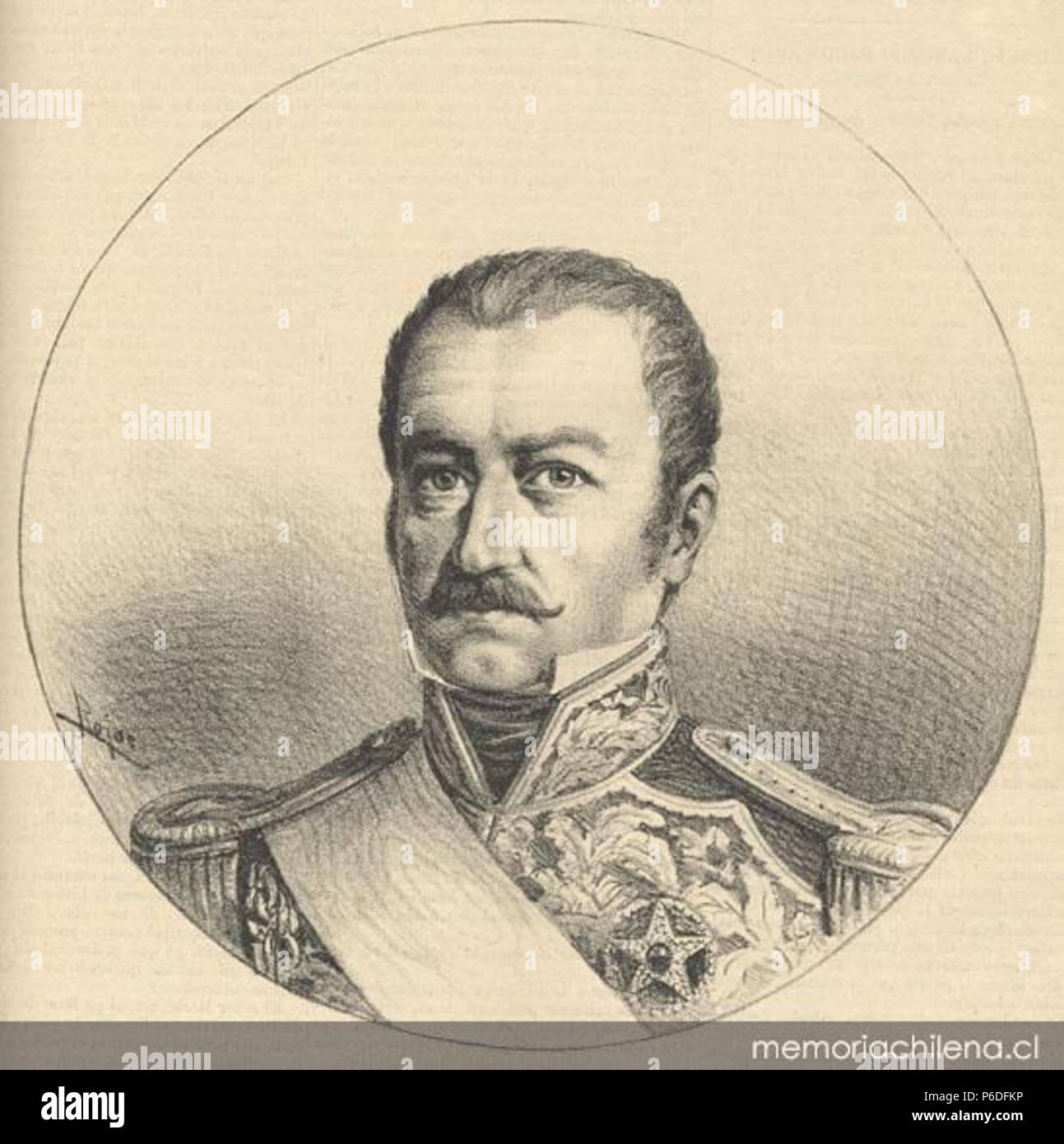 Ramón Freire, Presidente de la República de Chile en los años 1823-1827 ...