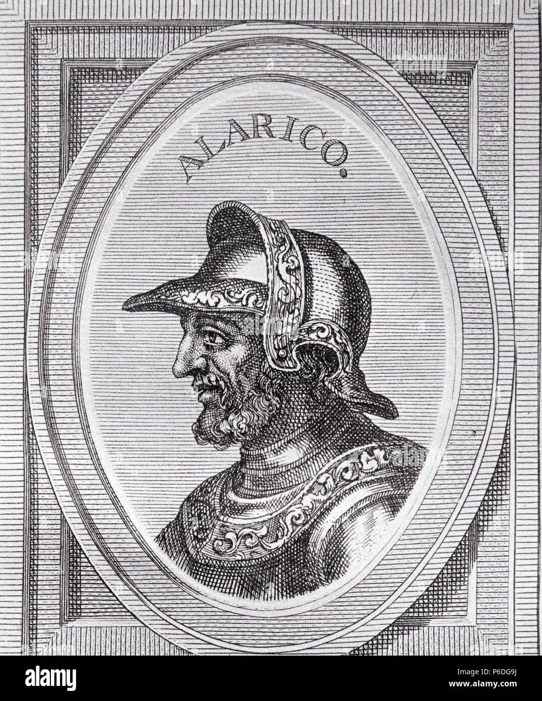 ALARICO II. REY VISIGODO ( 484 - 507 ). GRABADO DE ARNOLDO VANWESTER ...