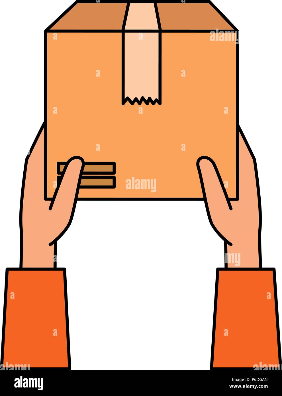 hands lifting box carton icon Stock Vector Image & Art - Alamy