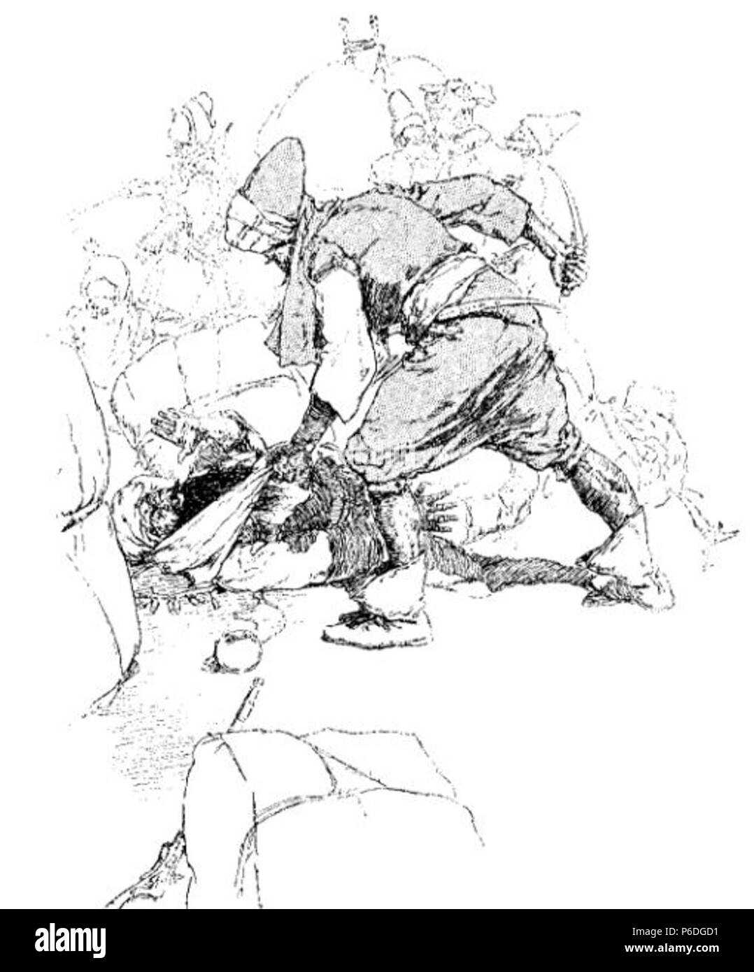 English: Hajji’s master and the great Turcoman. Illustration from Hajji ...