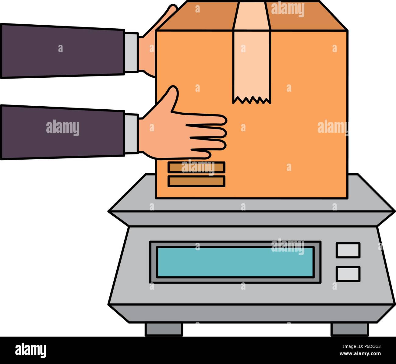packing box carton with gramer measure weight Stock Vector Image & Art ...