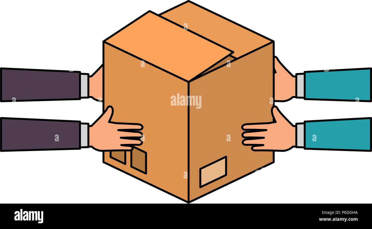 hands lifting box carton icon Stock Vector Image & Art - Alamy