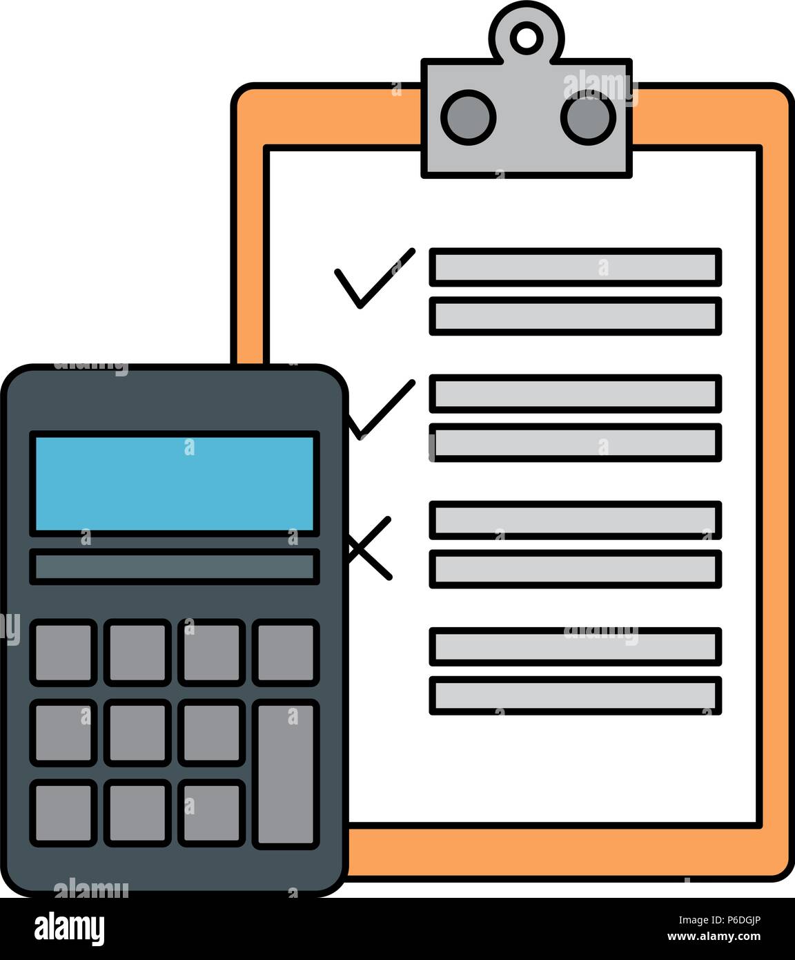 calculator math with checklist Stock Vector Image & Art - Alamy