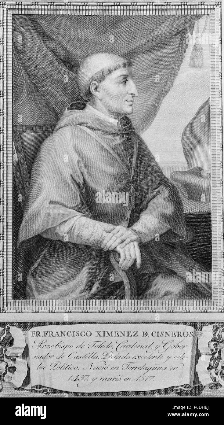 CISNEROS, CARDENAL. (FRANCISCO XIMENEZ DE CISNEROS ). RELIGIOSO Y ...