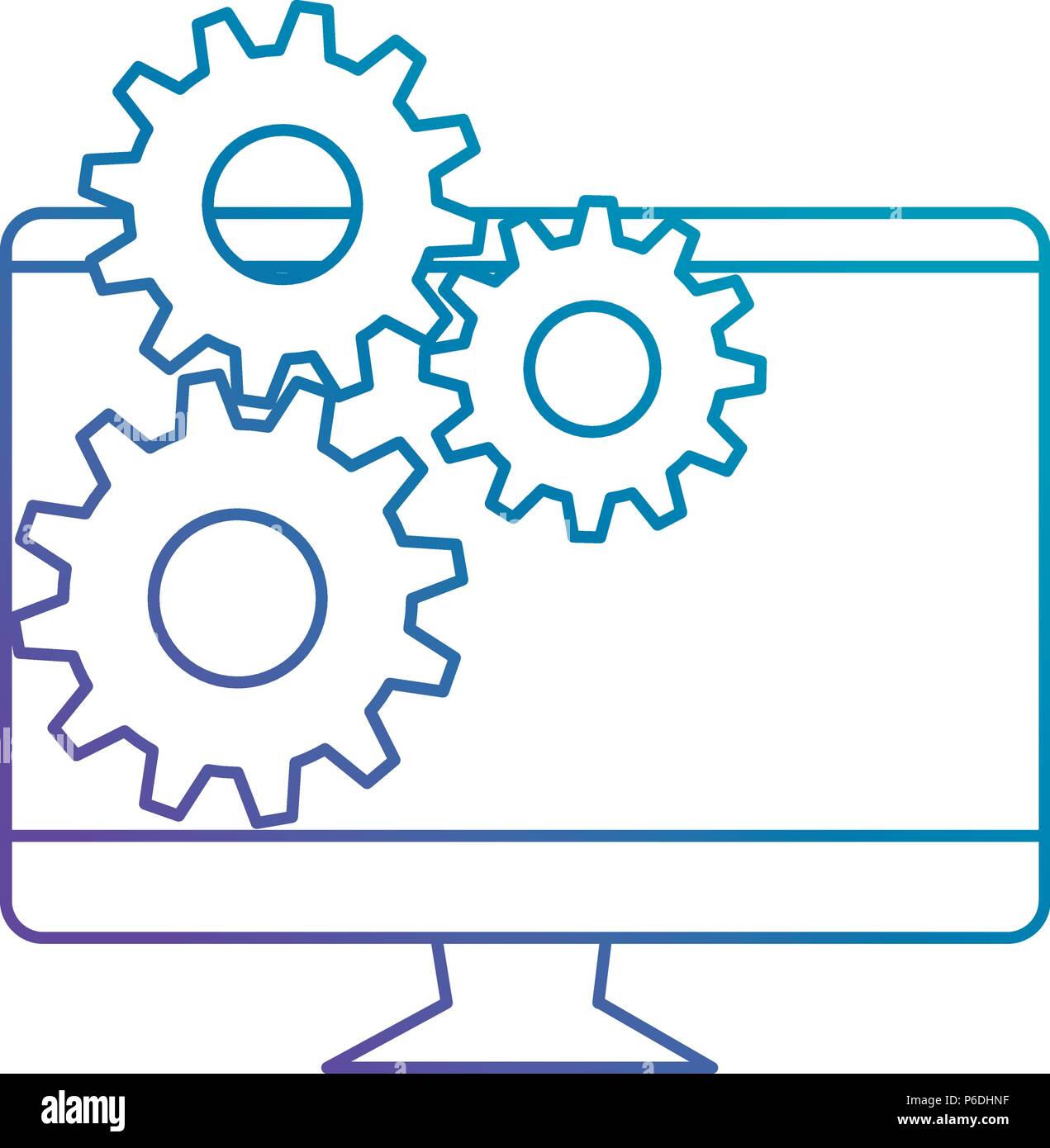 computer display with gears vector illustration design Stock Vector ...