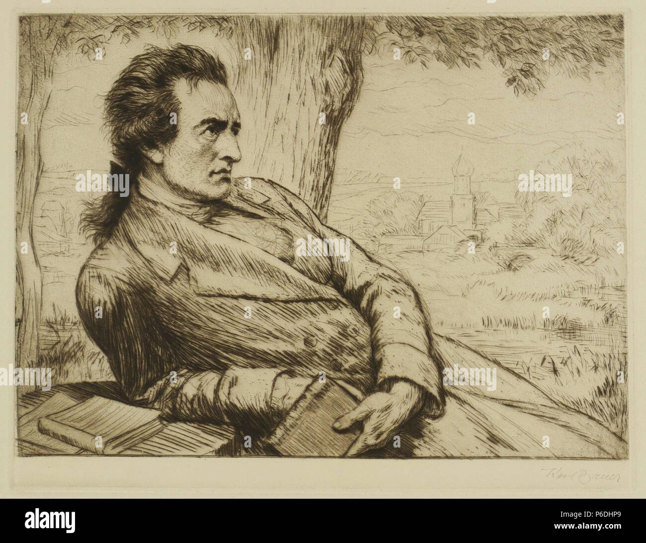 Deutsch: Karl Bauer (1868-1942): Portrait Johann Wolfgang von Goethe ...