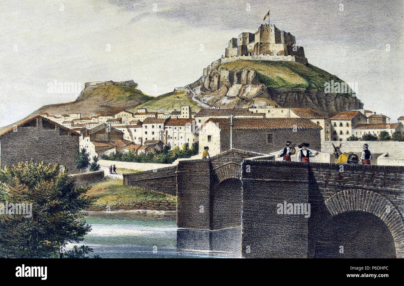 HUESCA. MONZON. CASTILLO. DIBUJO Y LITIGRAFIA DE L. SALCEDO , SIGLO XIX ...