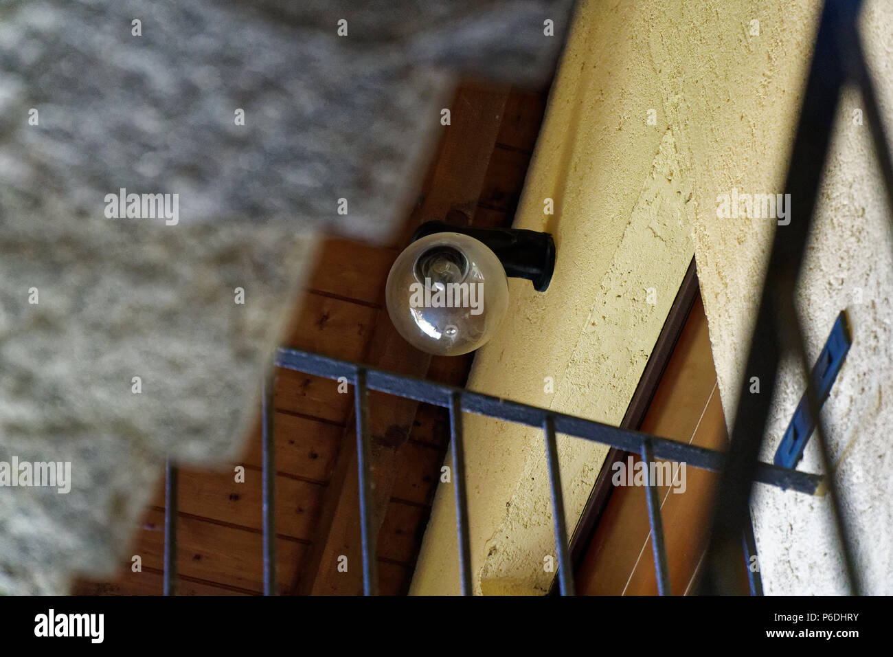 Old vintage staircase and steel handrail Stock Photo - Alamy