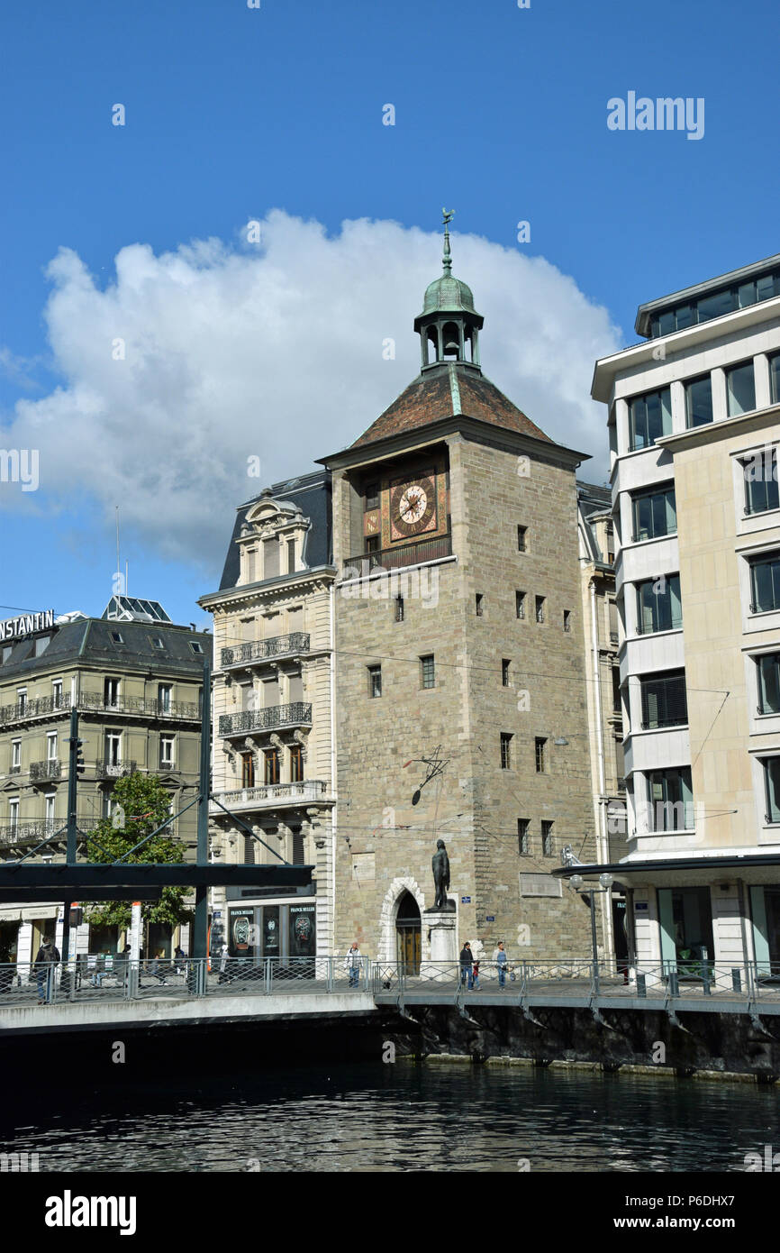Geneva clock tower Stock Photo - Alamy