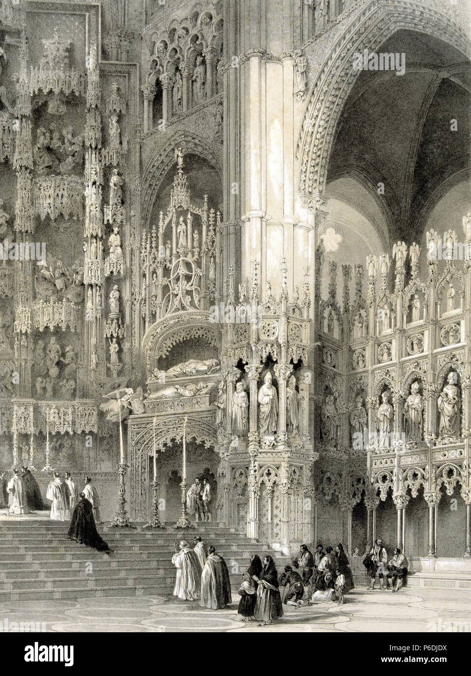 TOLEDO. CATEDRAL DE TOLEDO. CAPILLA MAYOR. DIBUJO DE GENARO PEREZ DE ...