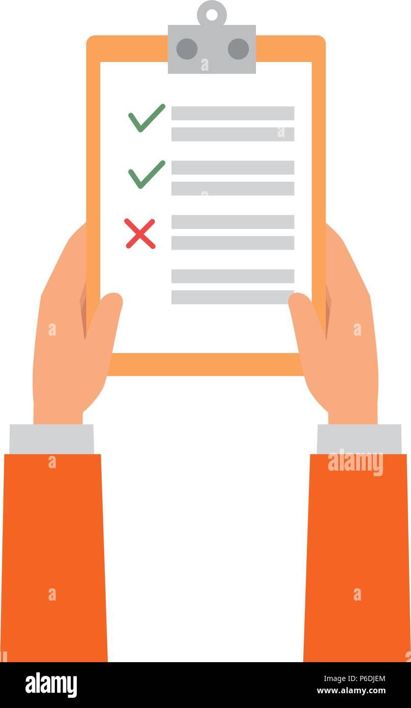 hands with clipboard checklist Stock Vector Image & Art - Alamy
