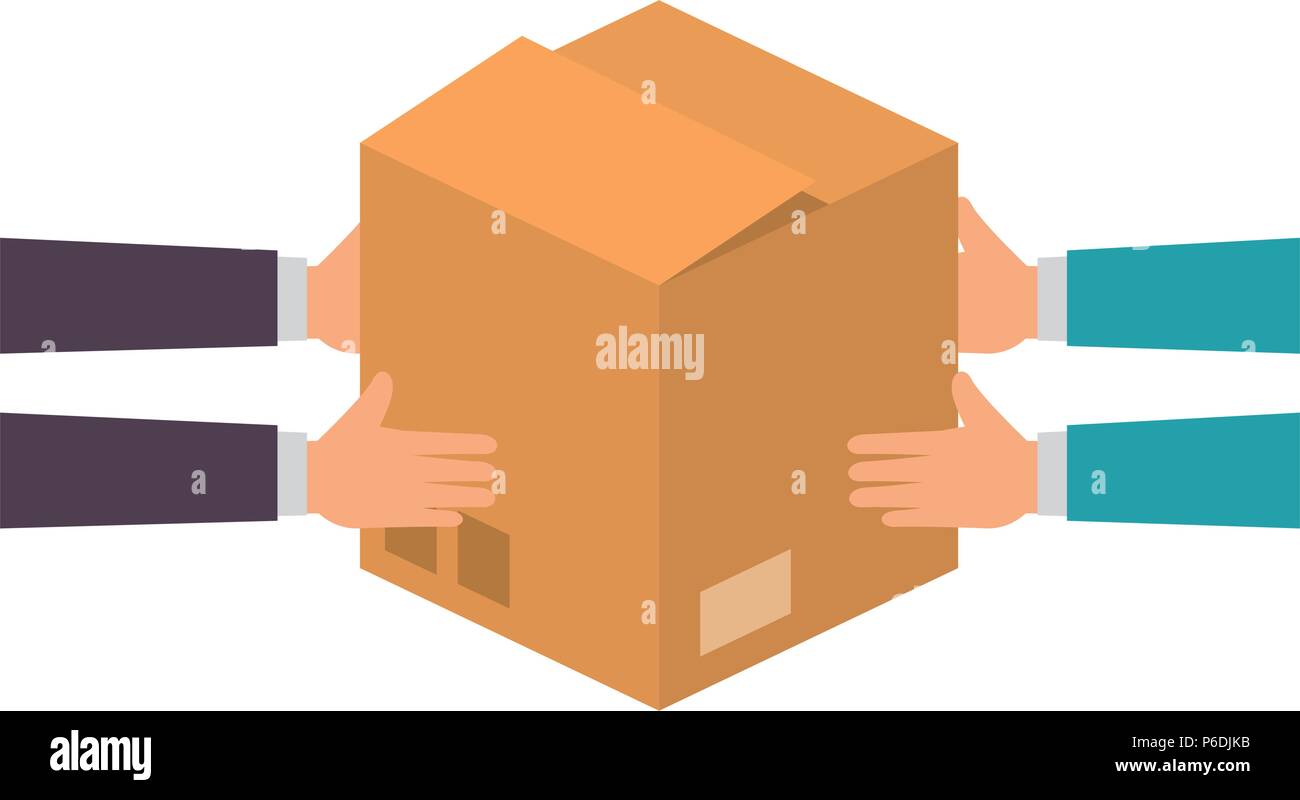 hands lifting box carton icon Stock Vector Image & Art - Alamy