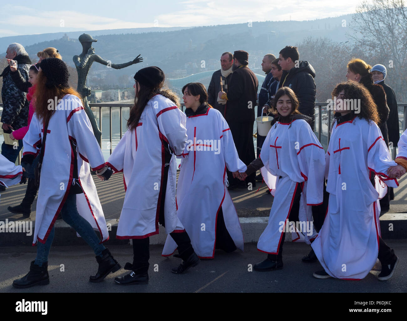 January 7, 2014. Tbilisi, Georgia. The participants of the Christmas ...