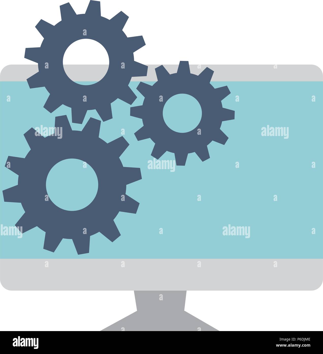 computer display with gears Stock Vector Image & Art - Alamy