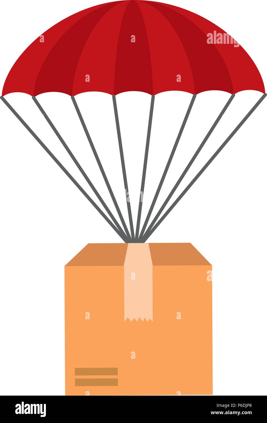 packing box carton with parachute Stock Vector Image & Art - Alamy