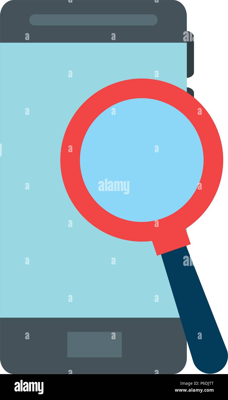 smartphone device with magnifying glass Stock Vector Image & Art - Alamy