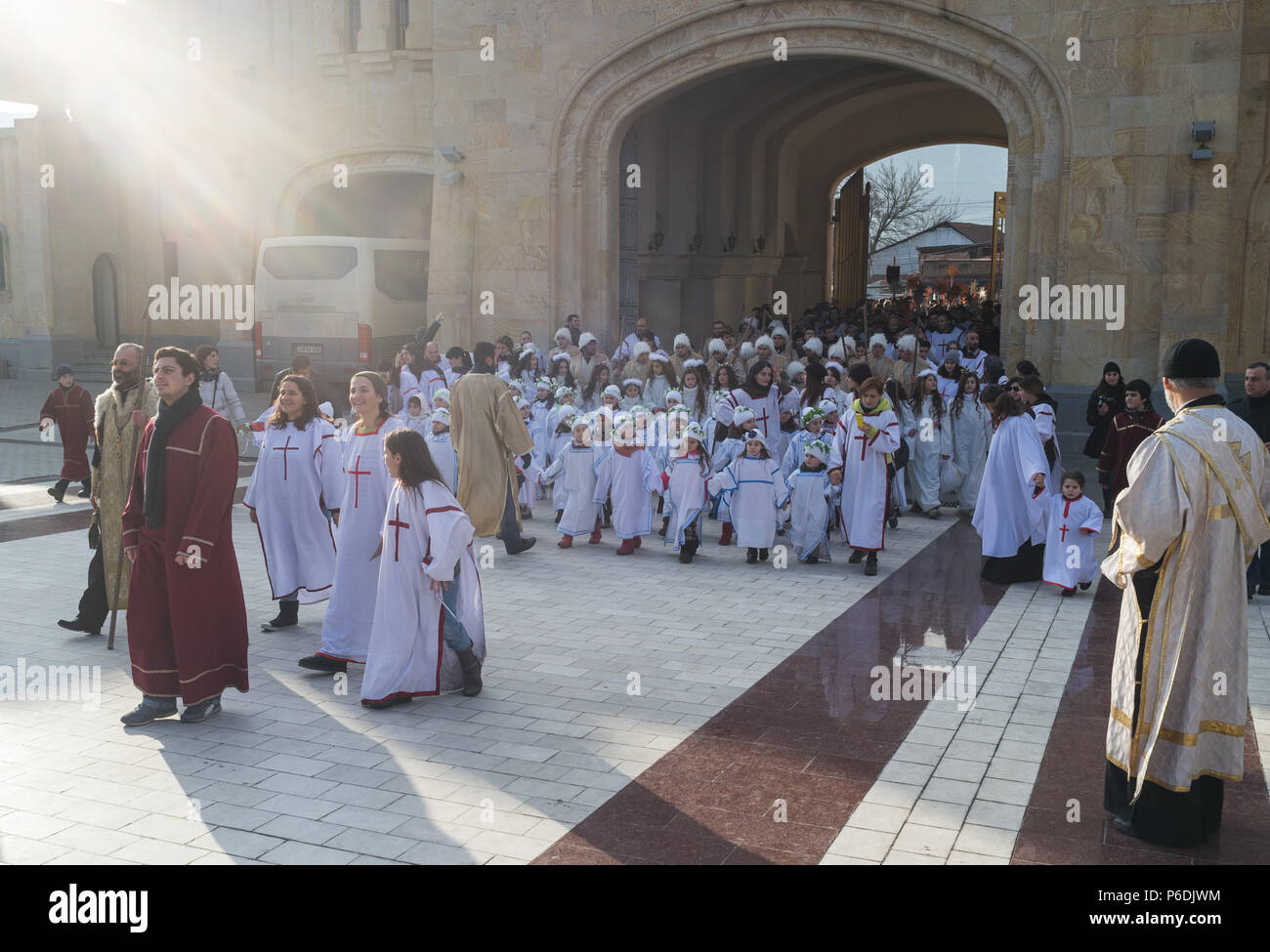 January 7, 2014. Tbilisi, Georgia. The participants of the Christmas ...