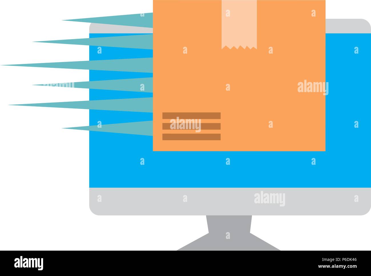 packing box carton with speed lines in computer Stock Vector Image ...