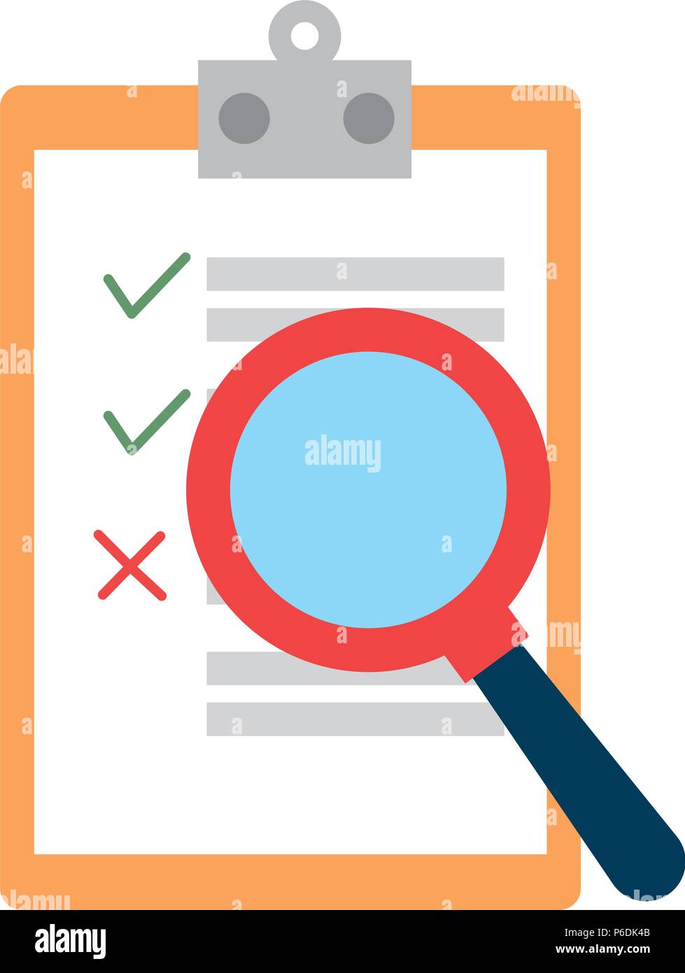 clipboard checklist with magnifying glass Stock Vector Image & Art - Alamy