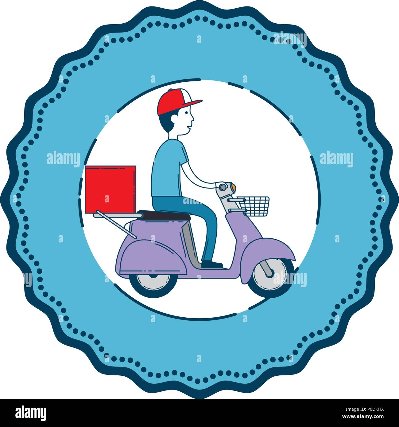 delivery worker in motorcycle avatar character Stock Vector Image & Art ...
