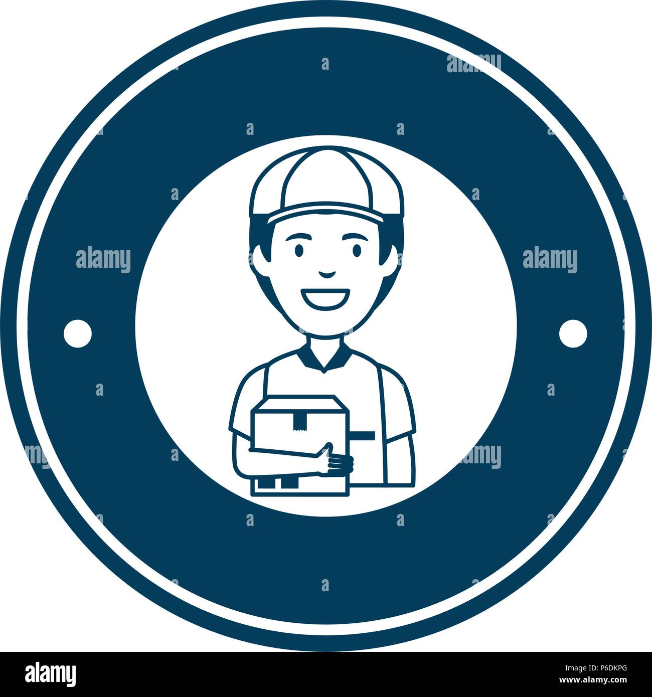 Delivery man avatar cap box hi-res stock photography and images - Alamy