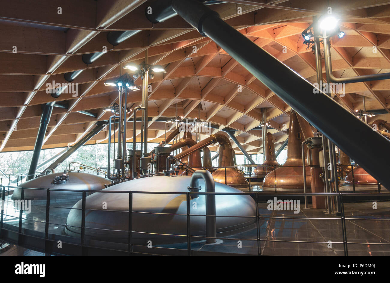 Interior of new Scotch Whisky distillery at The Macallan distillery in ...