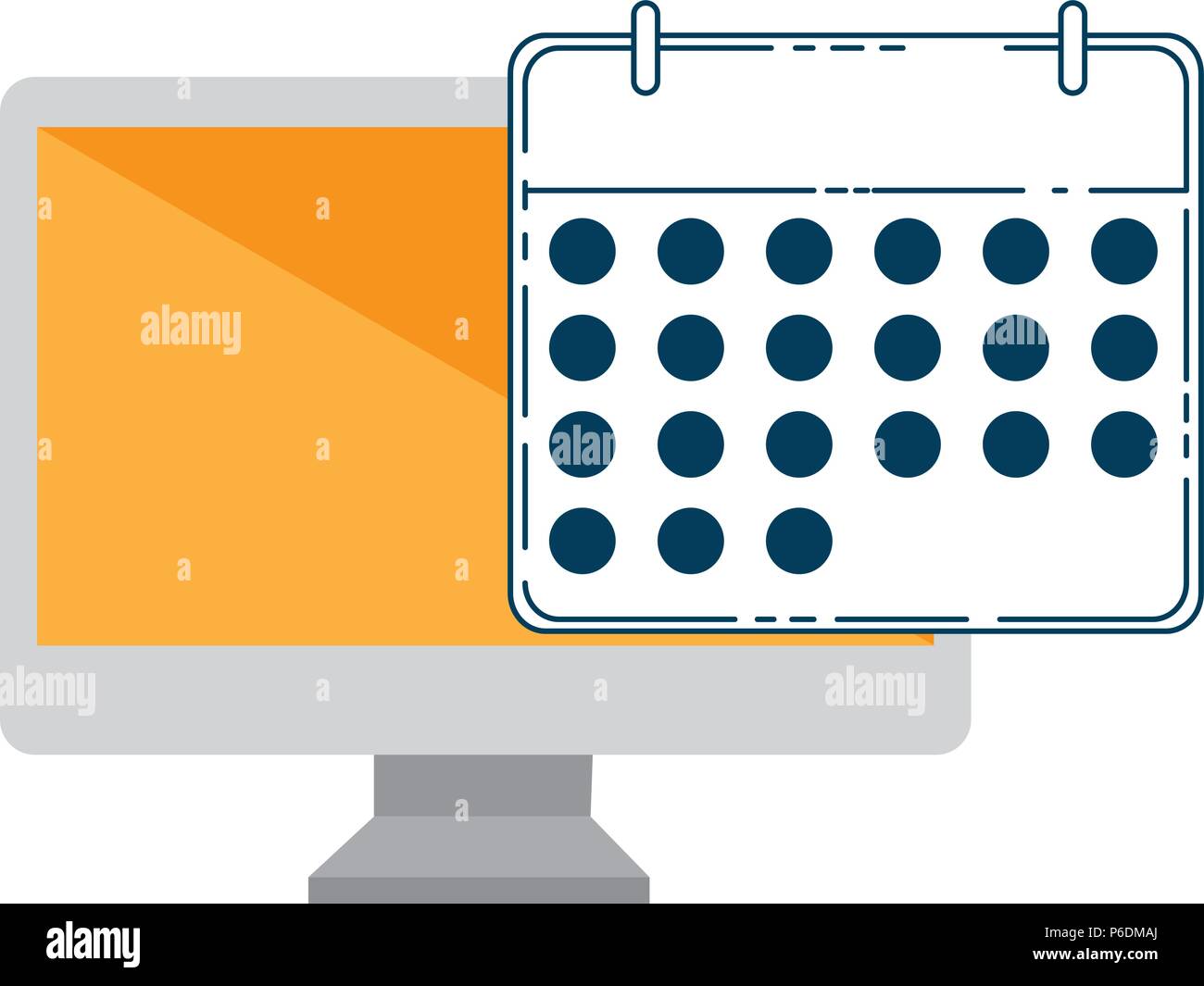 computer display with calendar Stock Vector Image & Art - Alamy