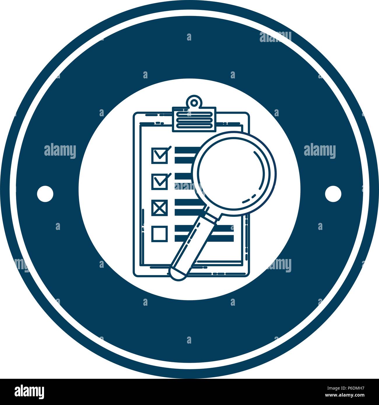 clipboard checklist with magnifying glass Stock Vector Image & Art - Alamy