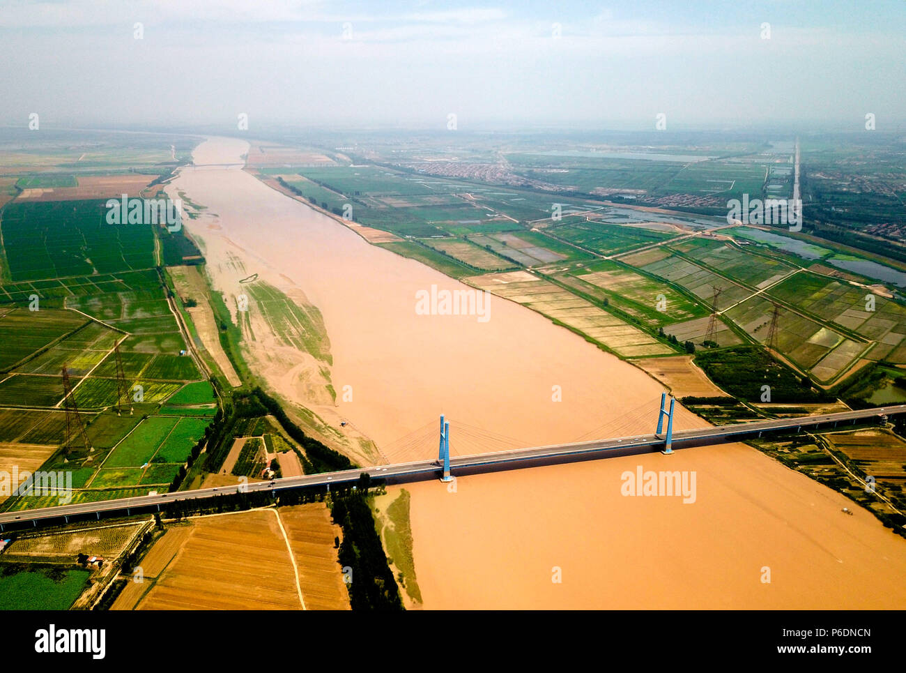 Jinan. 24th June, 2018. Aerial photo taken on June 24, 2018 shows the ...
