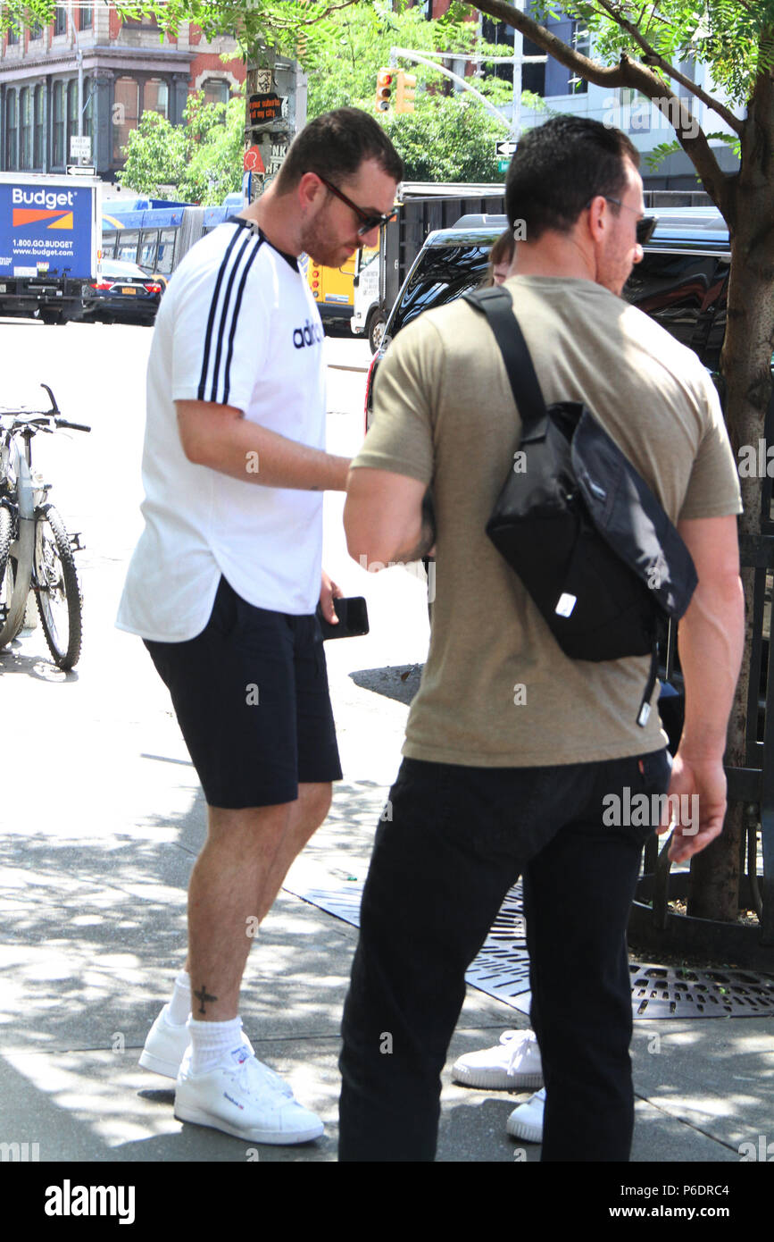 New York, USA. 29th June, 2018. NEW YORK, NY June 29: Sam Smith seen in ...