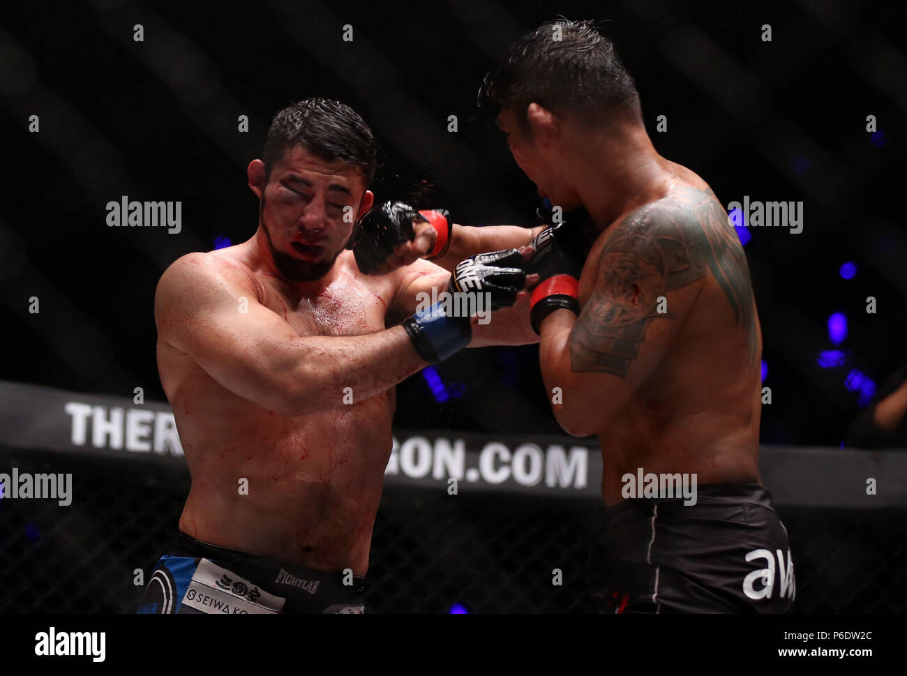 Yangon, Myanmar. 29th June, 2018. Mixed Martial Arts (MMA) fighter Aung ...
