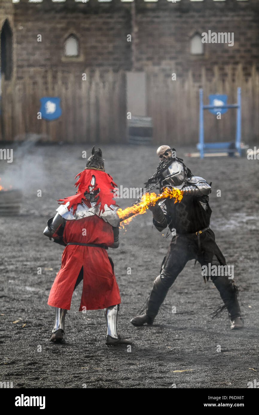 Ballarat, Victoria, Australia, 30 June 2018. Knights of Fire Display ...