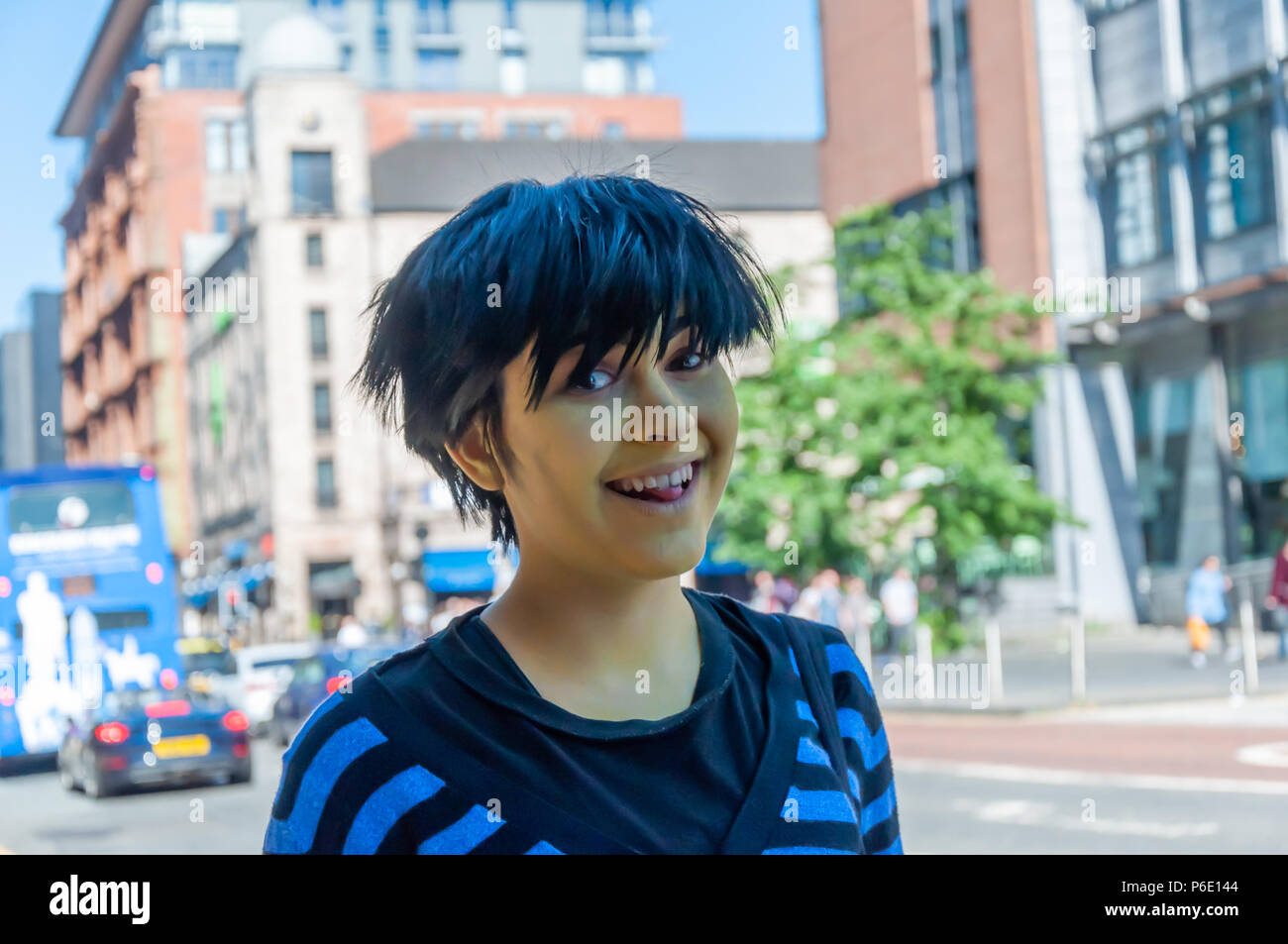Glasgow, Scotland, UK. 30th June, 2018. A cosplayer arrives at the 8th ...
