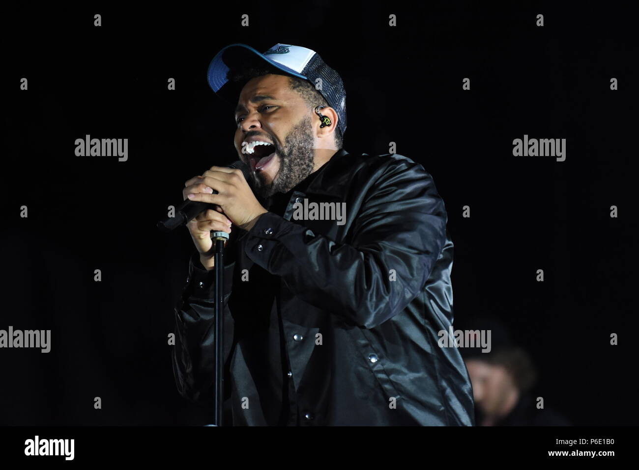 Rabat, Morocco. 29th June, 2018. Canadian singer The Weeknd performs ...