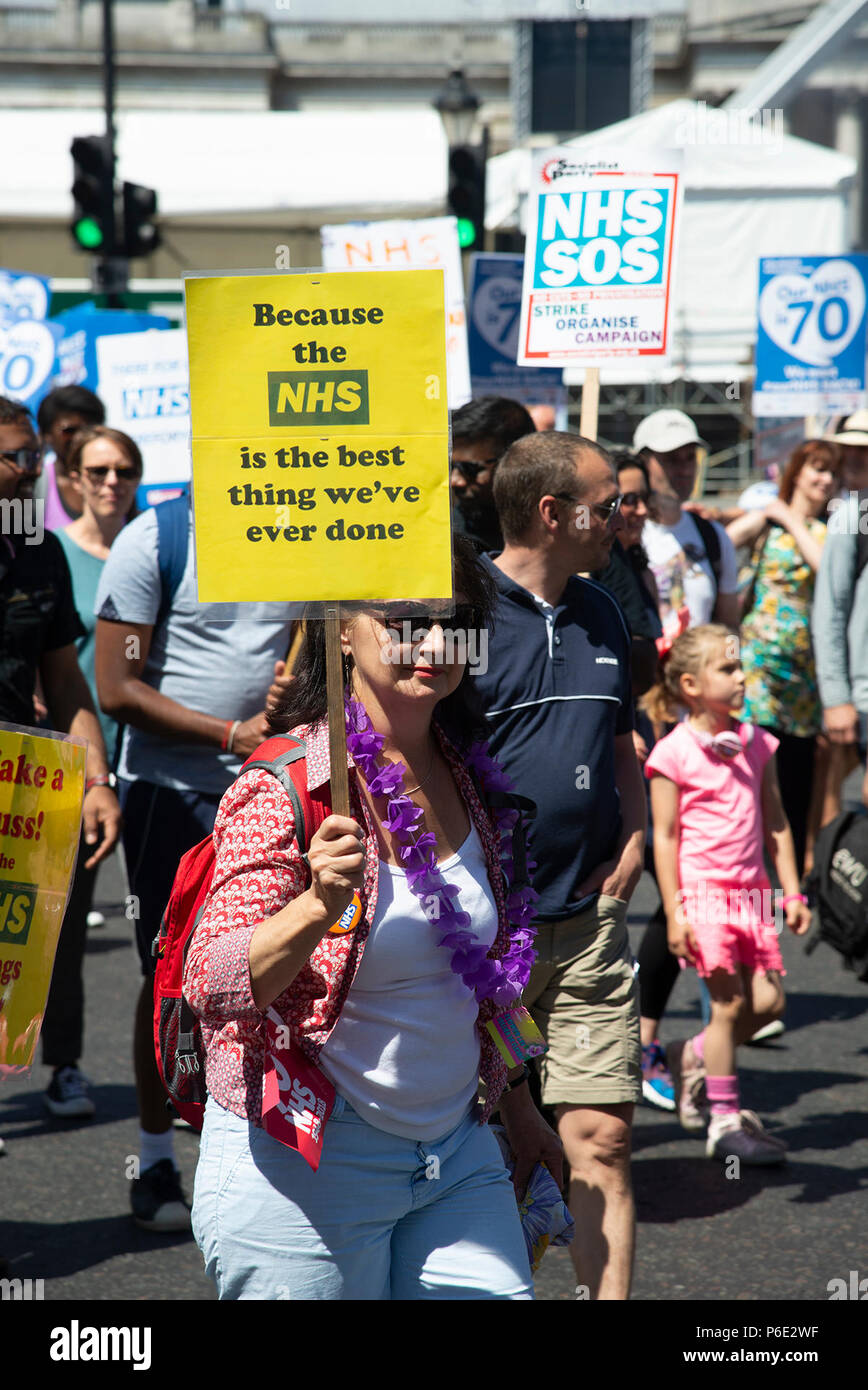 NHS at 70 march and protest - London Sat 30-6-2108 Stock Photo - Alamy