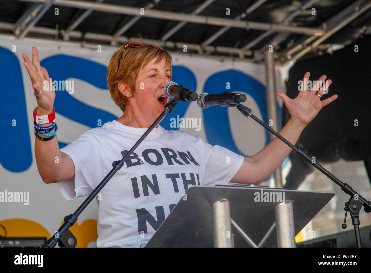 London, UK, 30 June 2018. Actress Julie Hesmondhalgh at the NHS's 70th ...