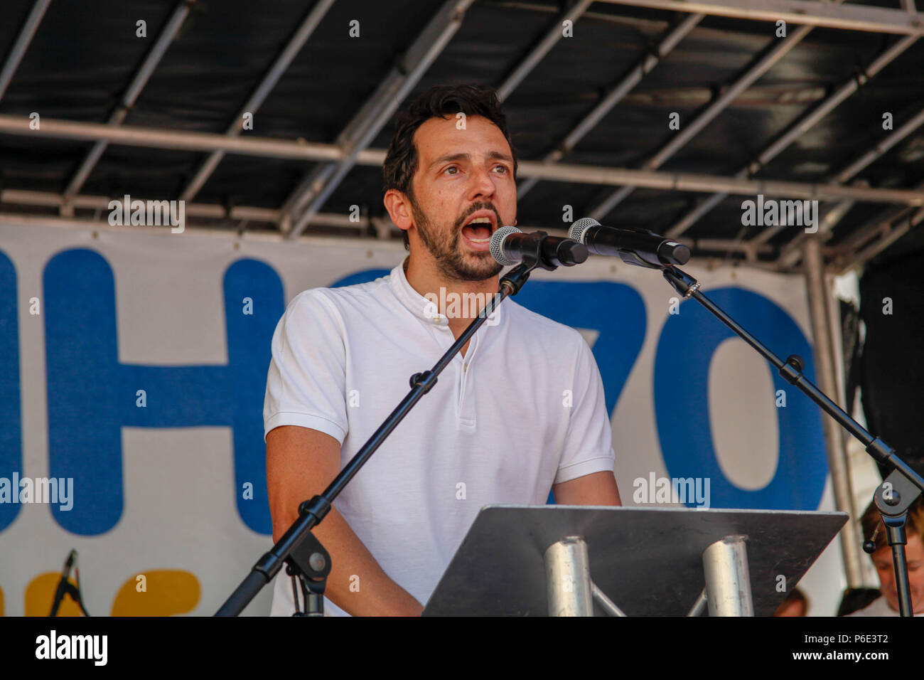 London, UK, 30 June 2018. Actor Ralf Little at the NHS's 70th Birthday ...