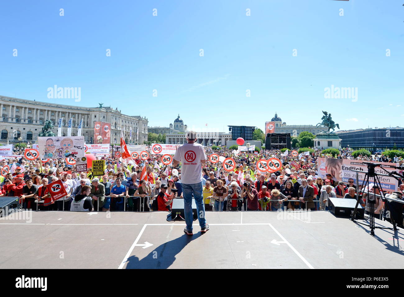 Vienna, Austria. 30 June 2018. Demonstration of the ÖGB (Austrian Trade ...