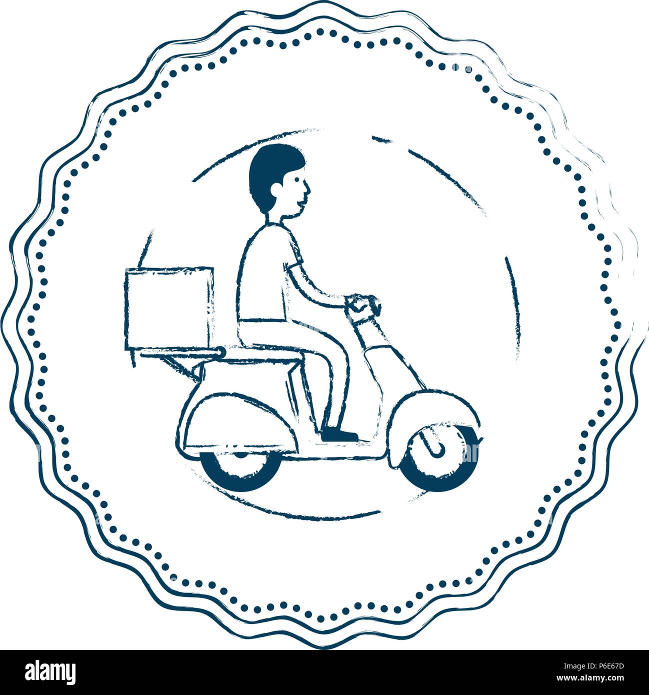 delivery worker in motorcycle avatar character Stock Vector Image & Art ...