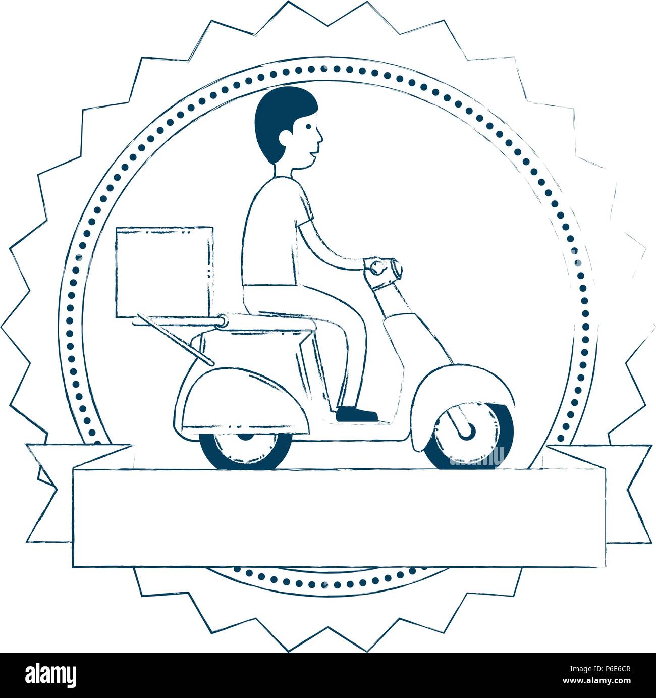 Deliveryman ride motorcycle service Stock Vector Images - Alamy