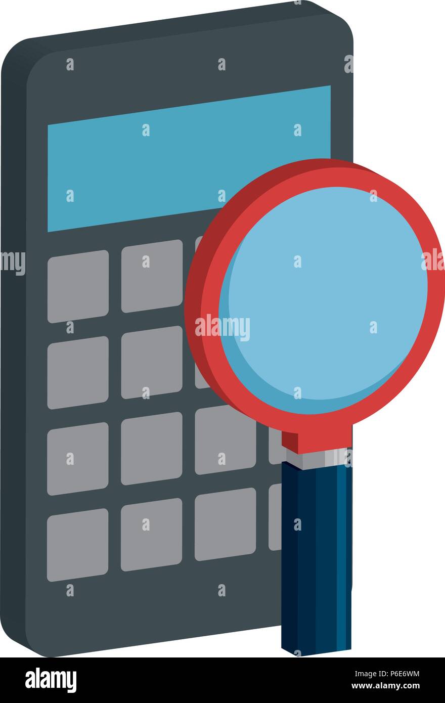 calculator math with magnifying glass Stock Vector Image & Art - Alamy