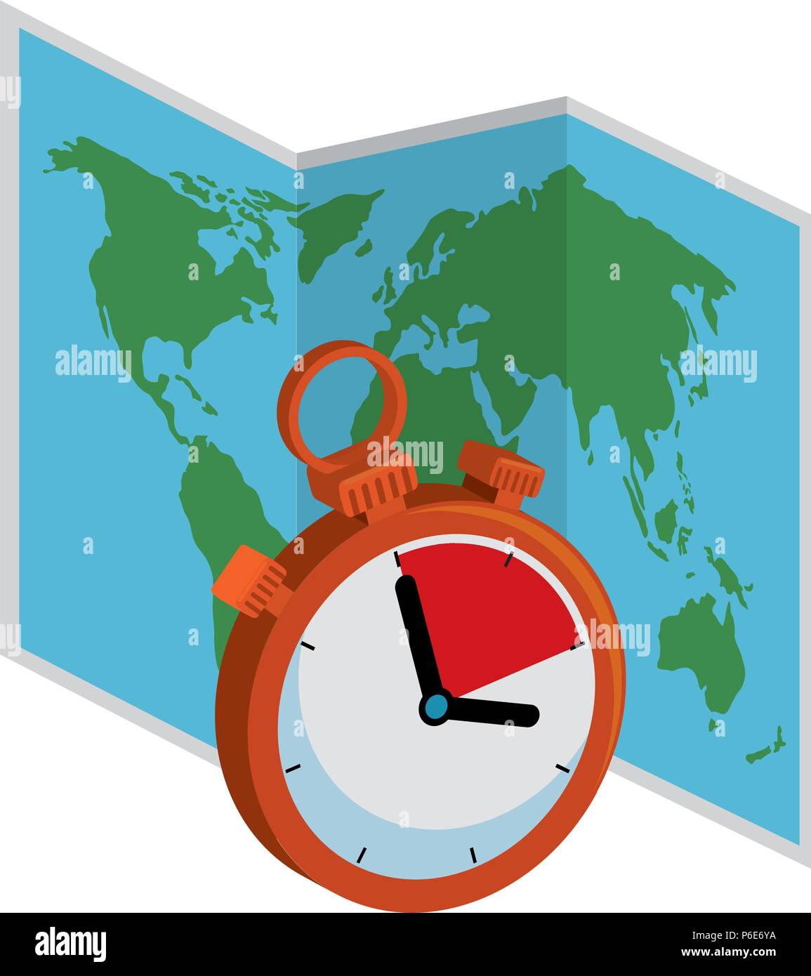 timer chronometer with paper map Stock Vector Image & Art - Alamy