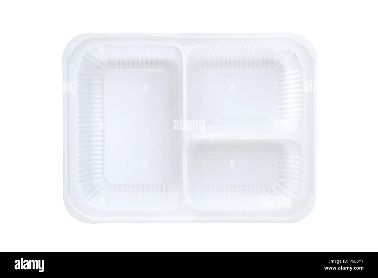 Plastic food container on white background. Top view Stock Photo - Alamy