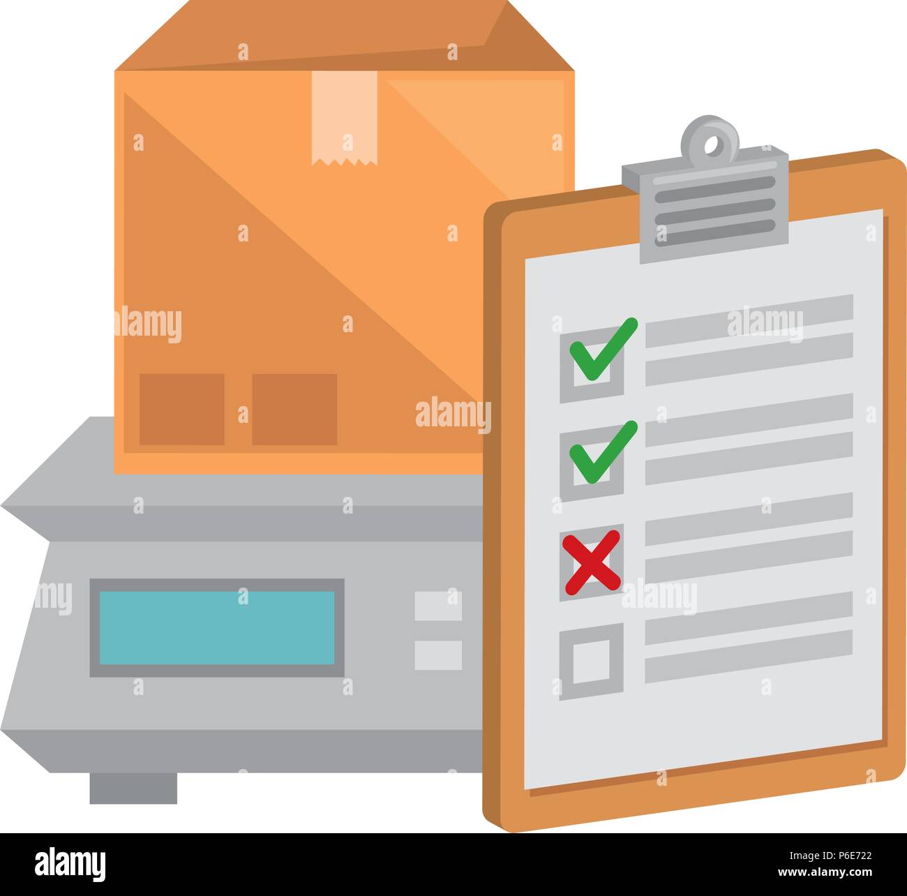 packing box carton with checklist and gramer Stock Vector Image & Art ...