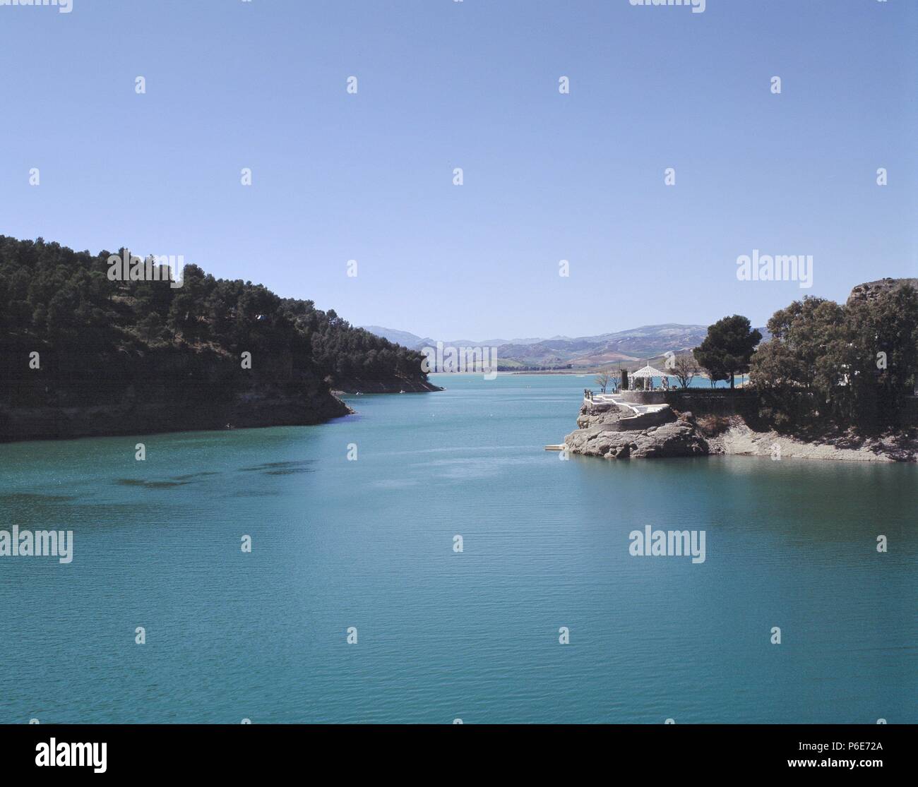 MALAGA. GEOGRAFIA FISICA. EMBALSE DEL GUADALHORCE. RIO GUADALHORCE ...