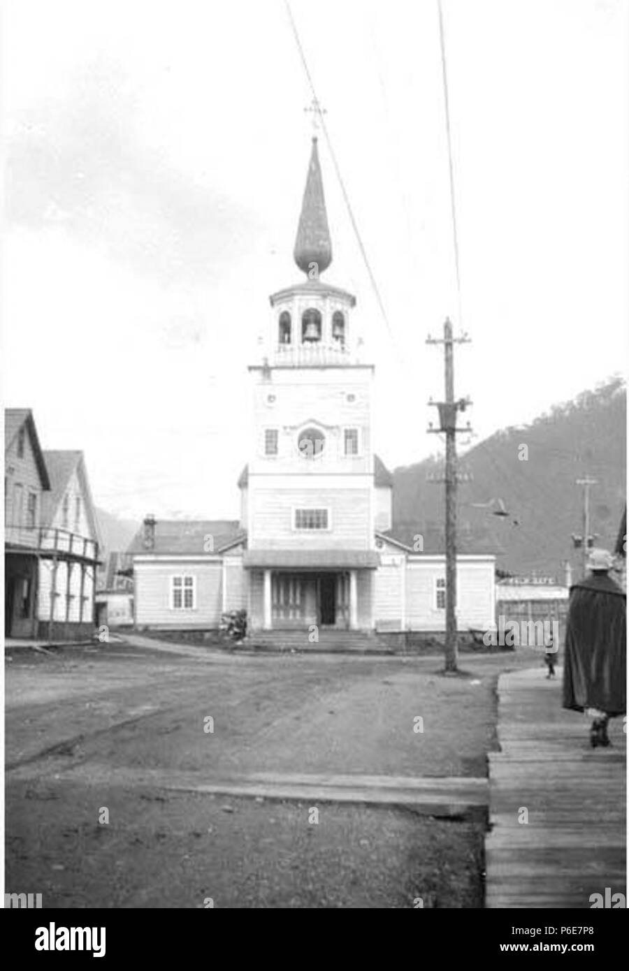 . English: Russian Orthodox Church, Sitka, ca. 1912 . English: PH Coll ...