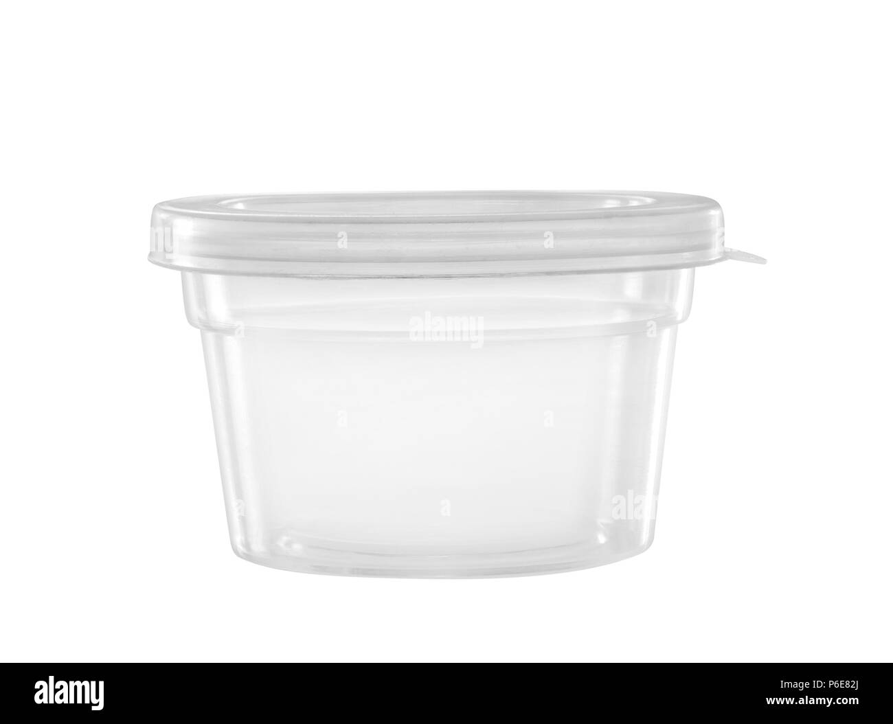 Plastic food container on white background Stock Photo - Alamy