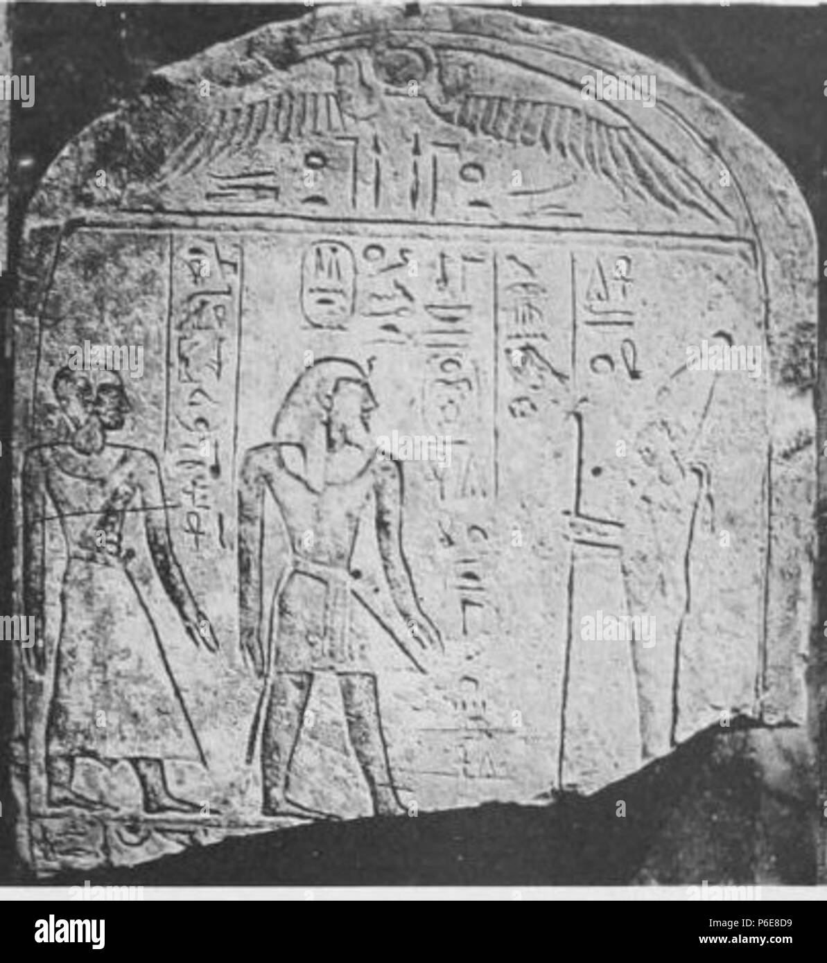 English: Stele of pharaoh Nubkheperre Intef, followed by his keeper of ...