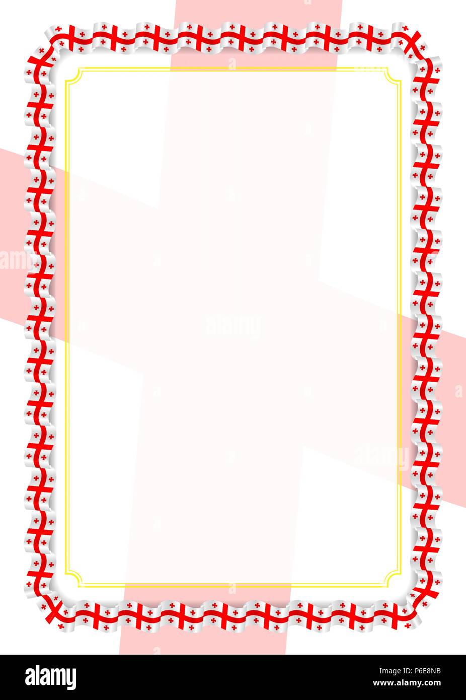 Frame and border of ribbon with Georgia flag, template elements for ...